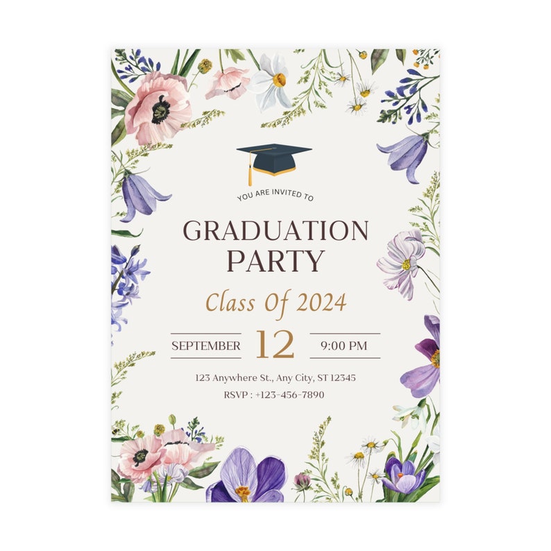 Digital Graduation Invitation 2024, Graduation Ceremony Invitation ...