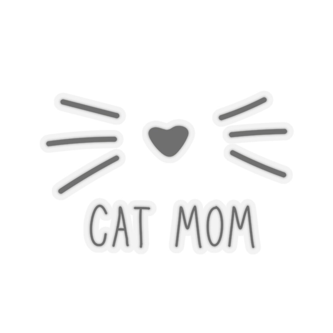 Cat Mom Cute Cat Sticker - Etsy