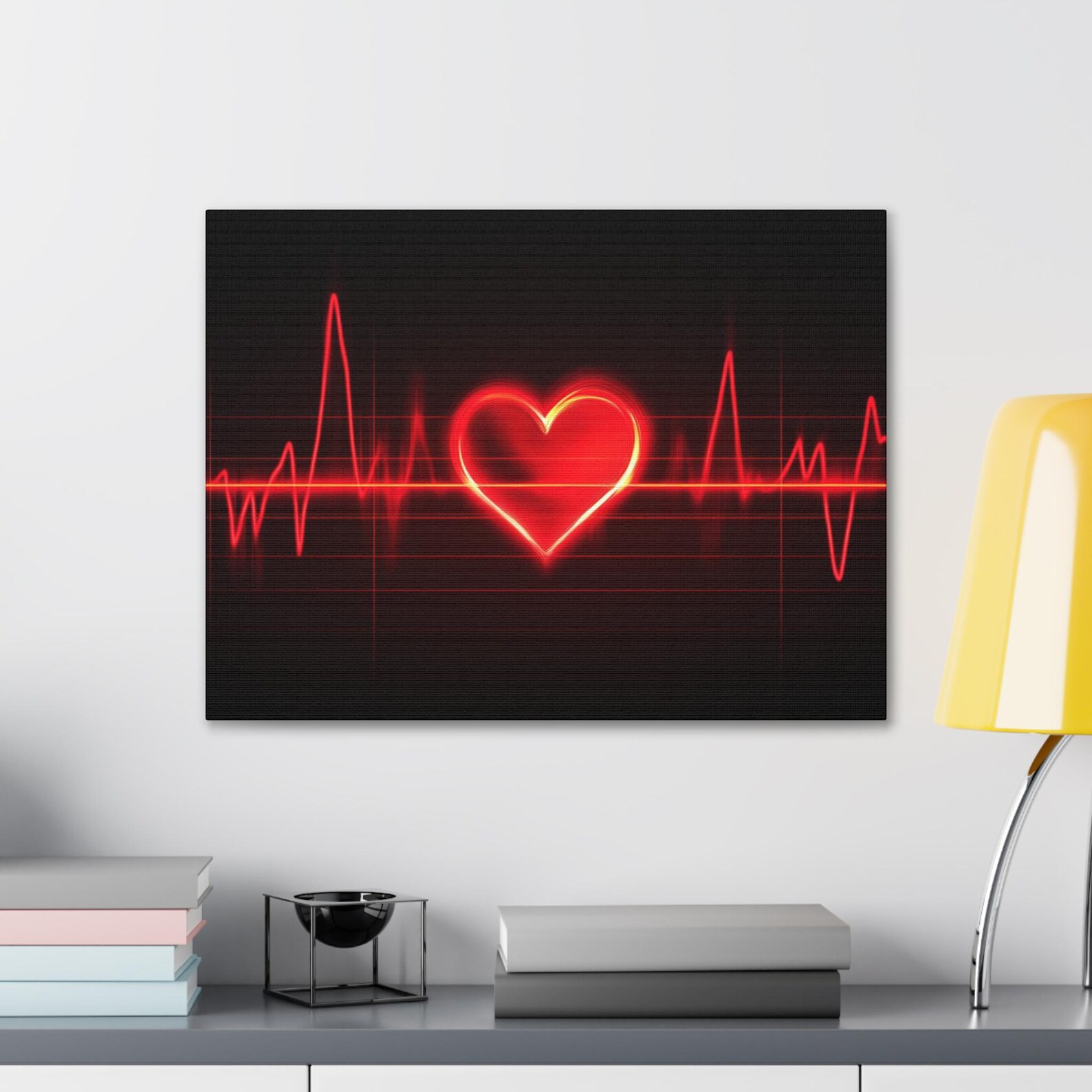 EKG Heartbeat Wall Art | Medical Heart Canvas | Cardiologist Office ...
