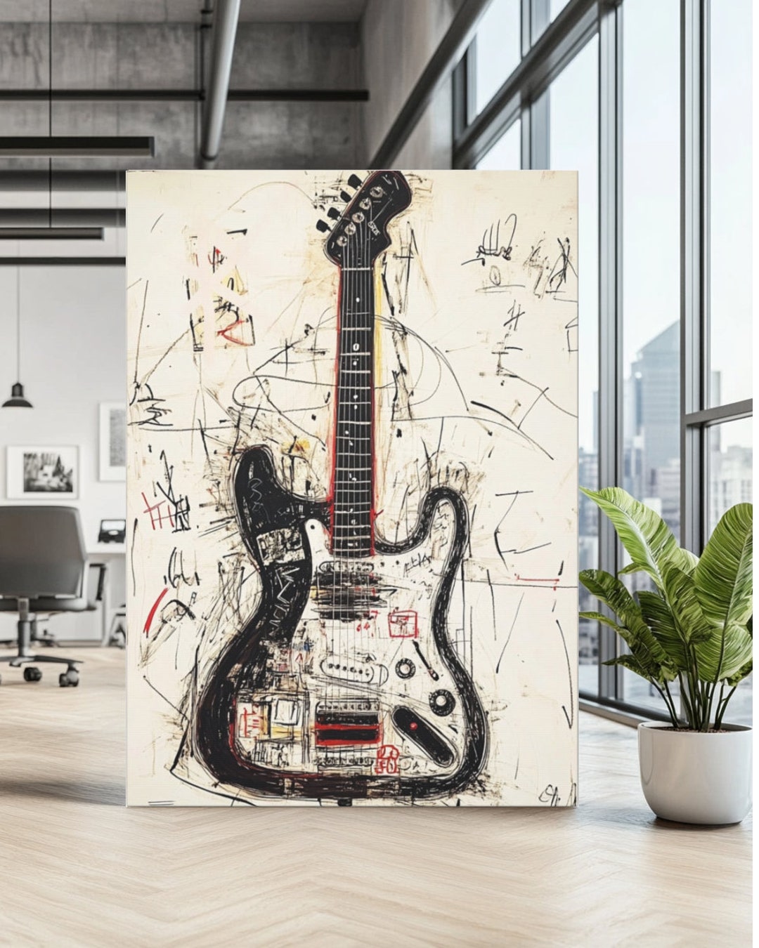 Abstract Electric Guitar Wall Art | Music-inspired Canvas | Modern ...