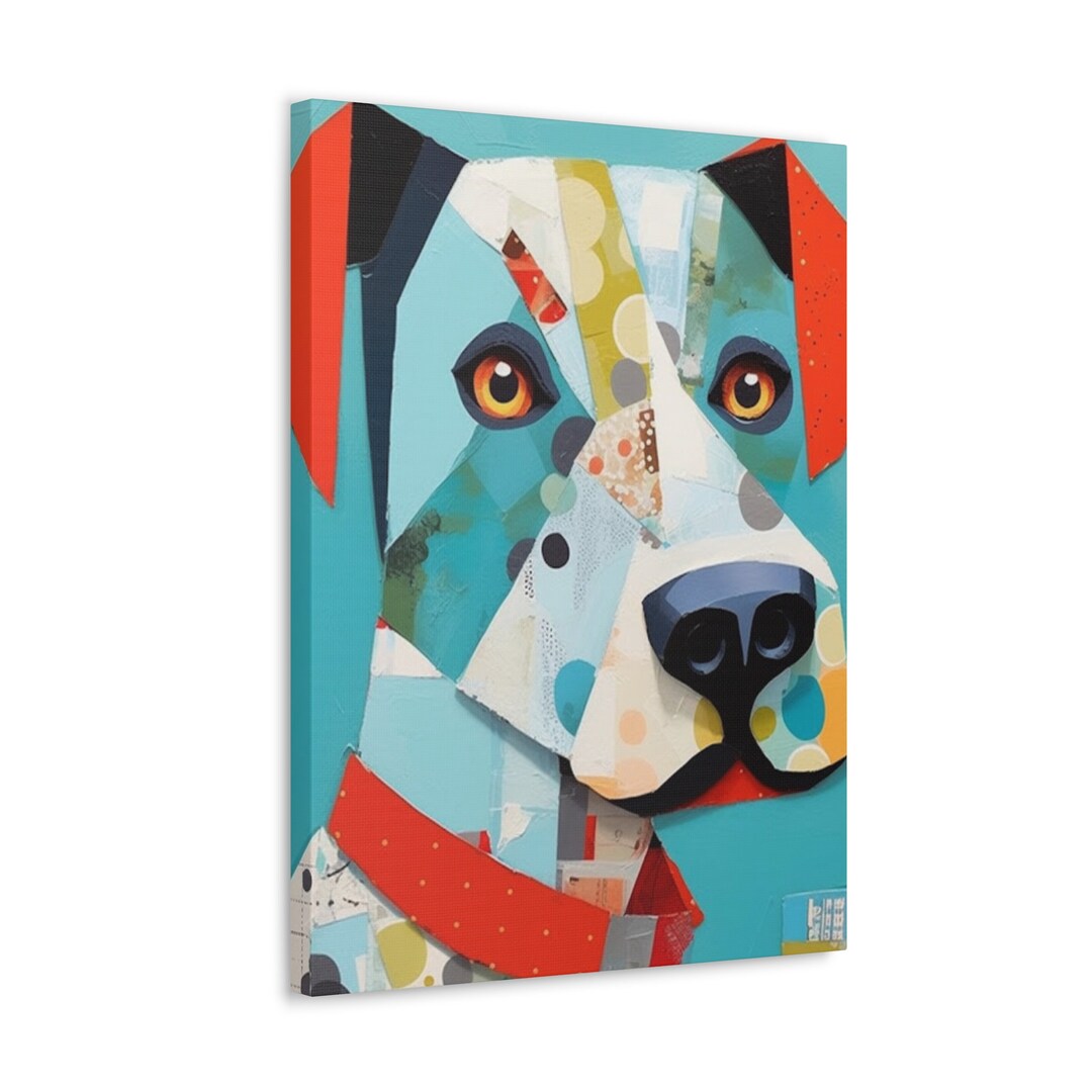 CANVAS PRINT Custom Dog Portrait Pet Wall Decor Dog Poster Gift for Dog ...