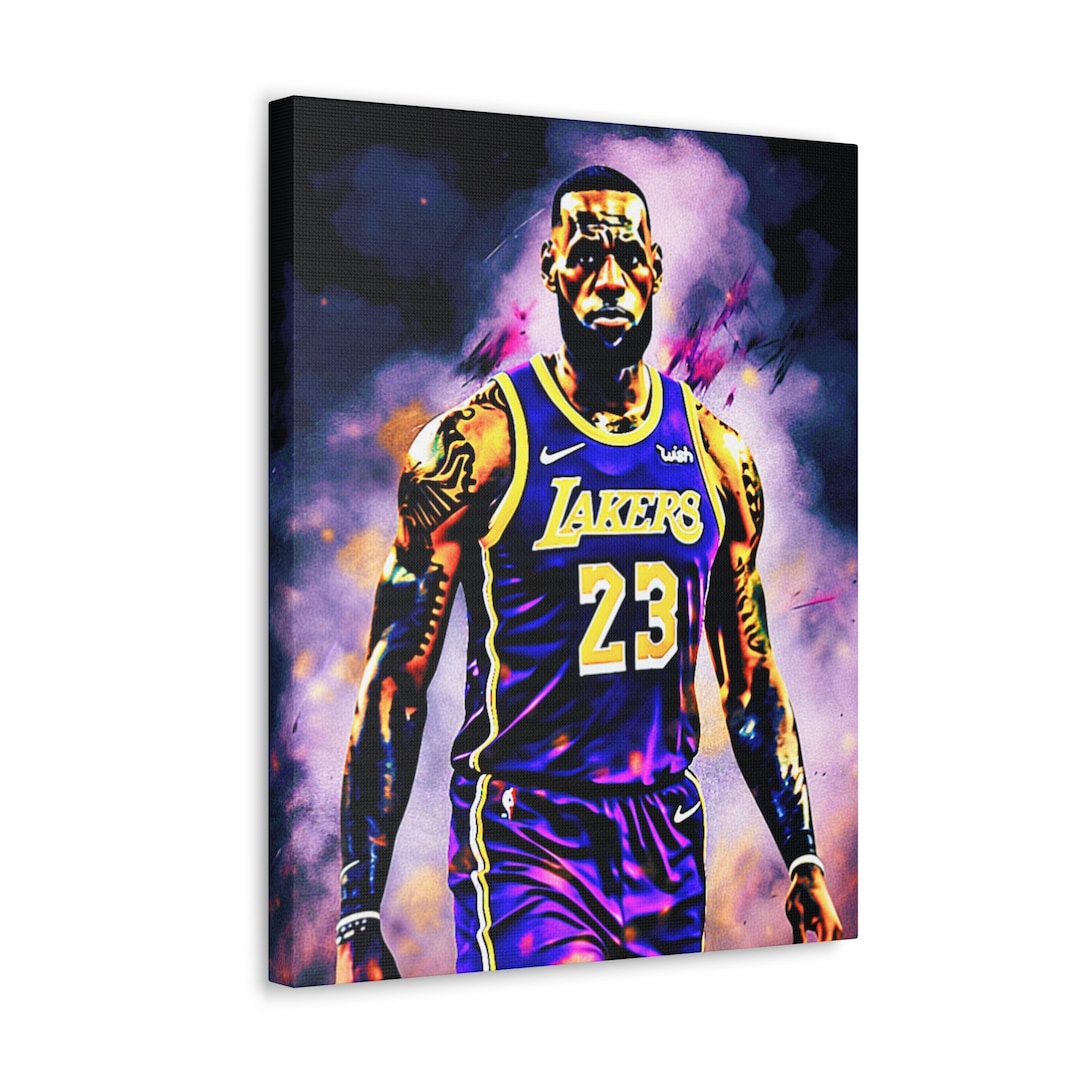 CANVAS PRINT Lebron James Poster Print Gallery Canvas Wrap Basketball ...