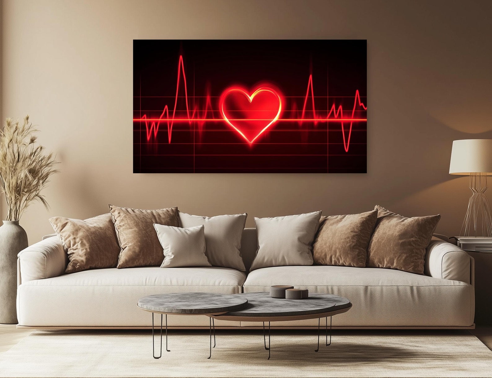 EKG Heartbeat Wall Art | Medical Heart Canvas | Cardiologist Office ...