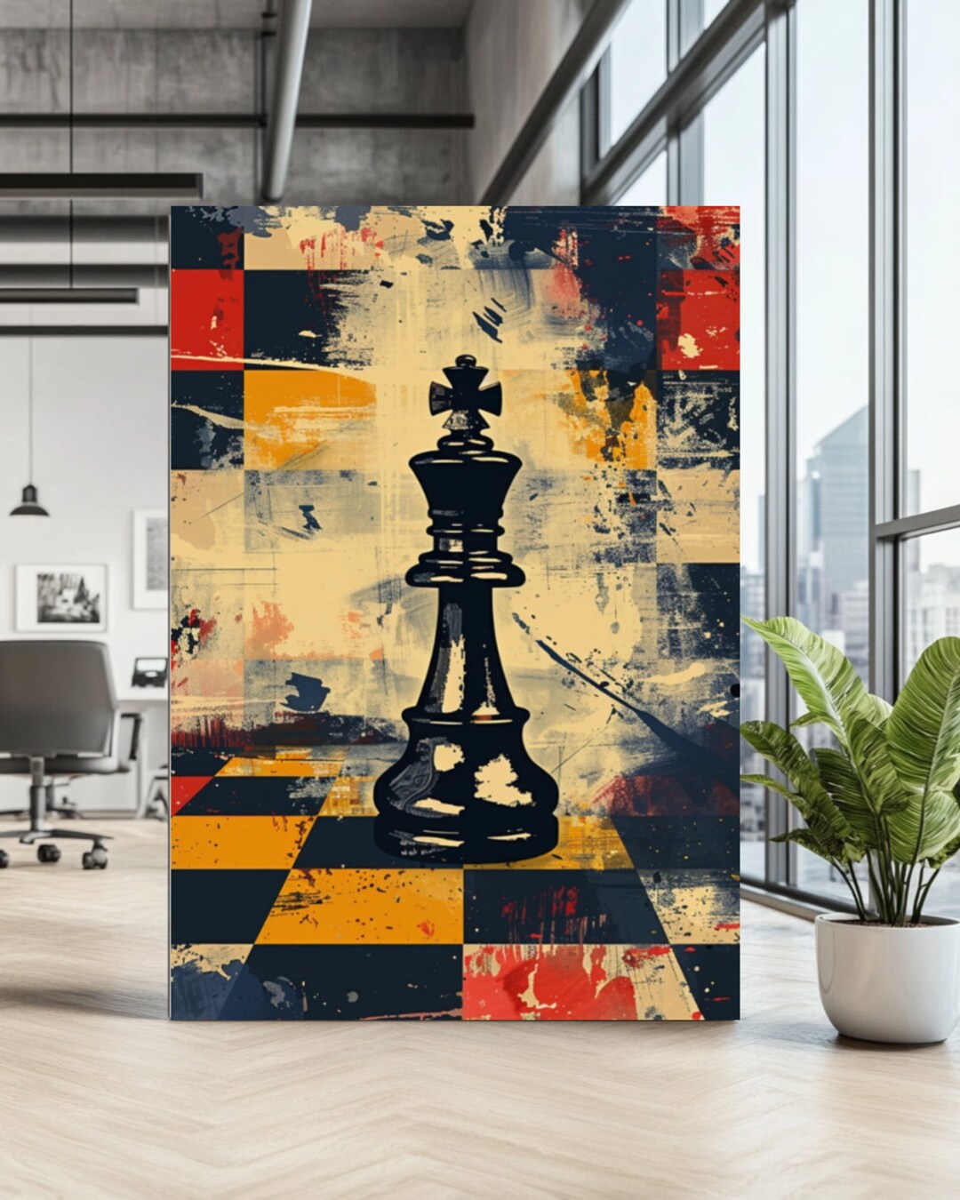 CANVAS PRINT | Chess Piece Painting | Chess Artwork | Chessboard Art ...