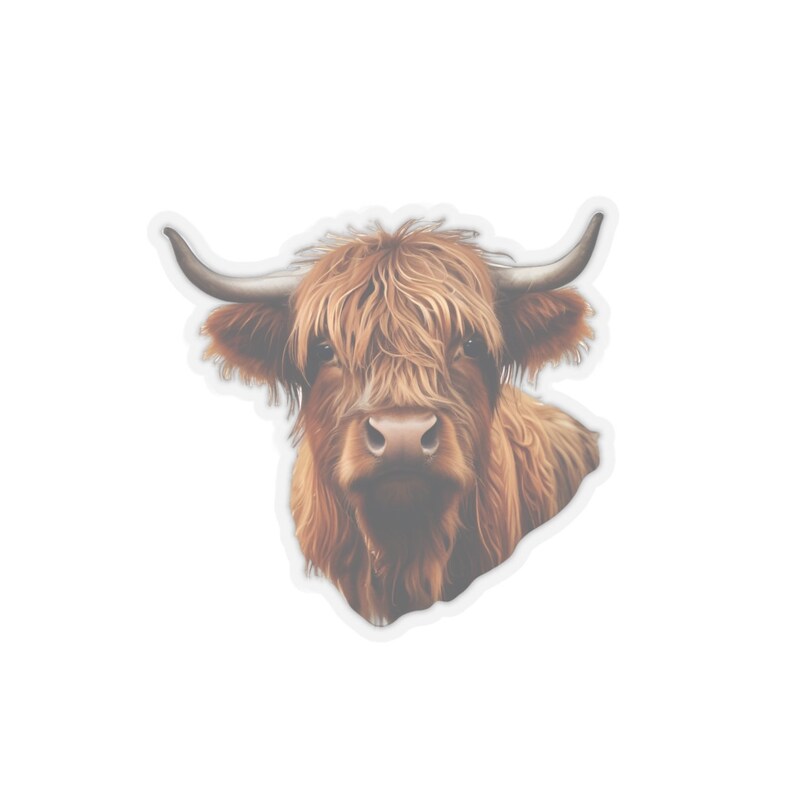 Highland Cow Sticker, Highland Cattle Sticker, Cute Highland Cow ...