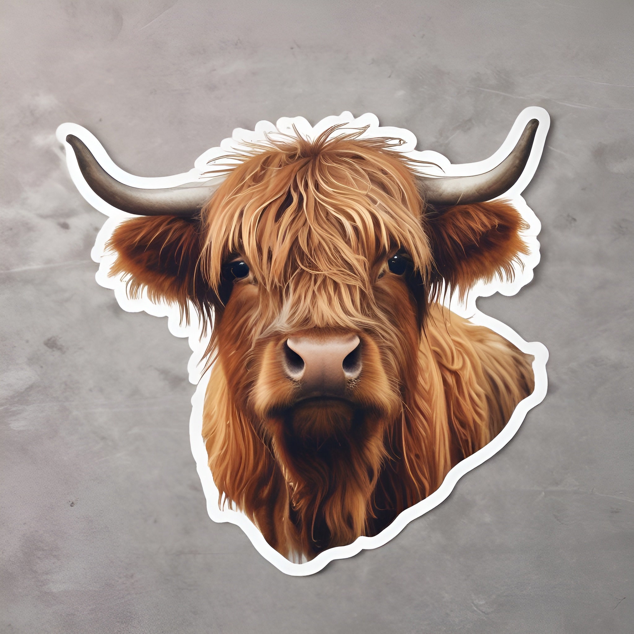 Highland Cow Sticker, Highland Cattle Sticker, Cute Highland Cow ...
