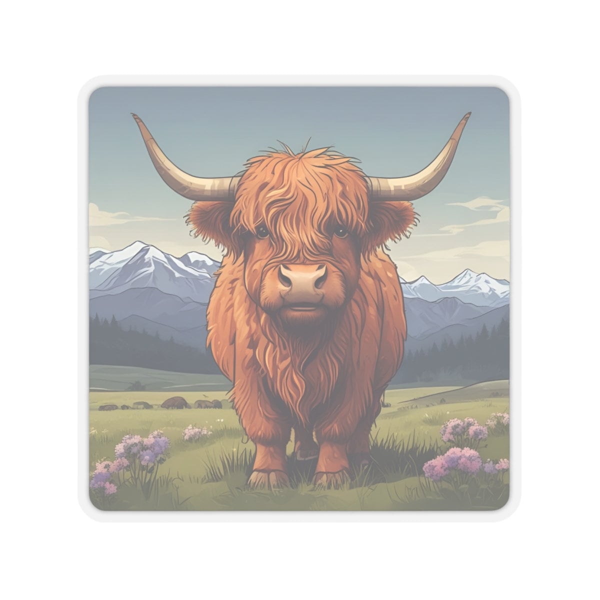 Highland Cow Sticker, Highland Cattle Sticker, Cute Highland Cow ...