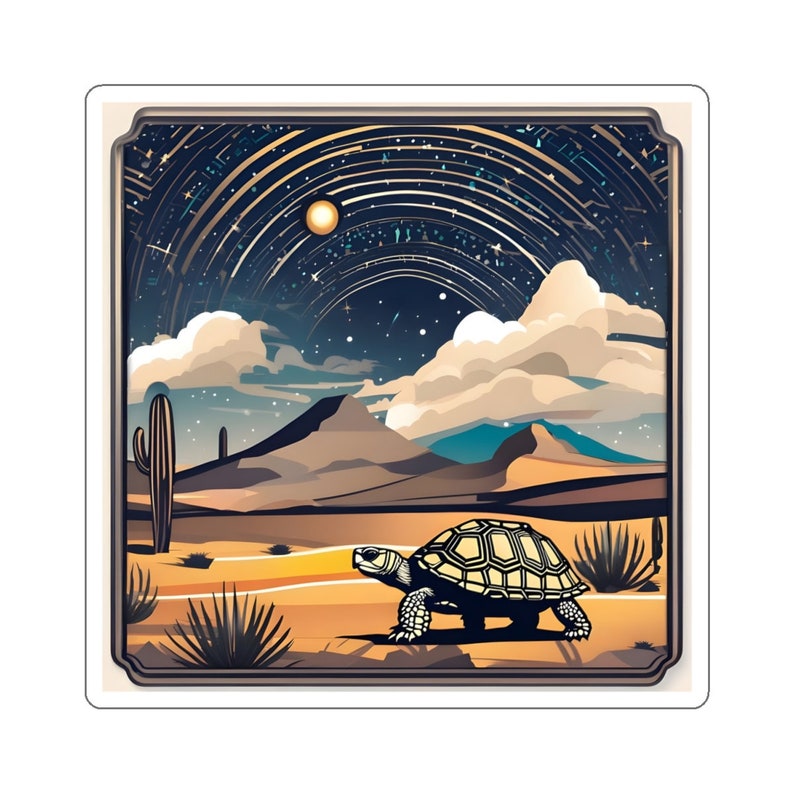 Tortoise Desert Scene Sticker, Desert Scene Sticker, Desert Vibes ...