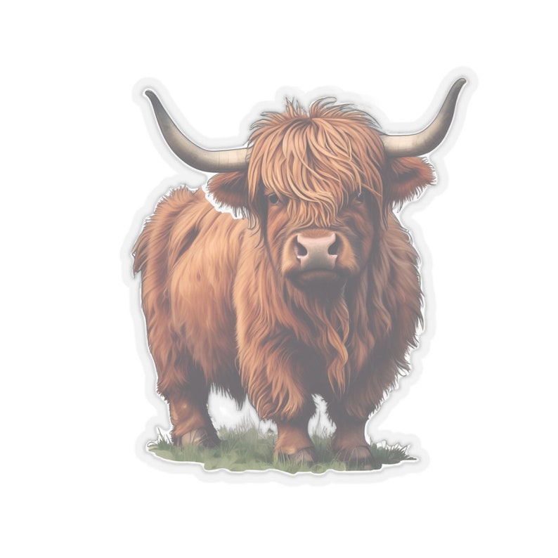 Highland Cow Sticker, Highland Cattle Sticker, Cute Highland Cow Calf ...