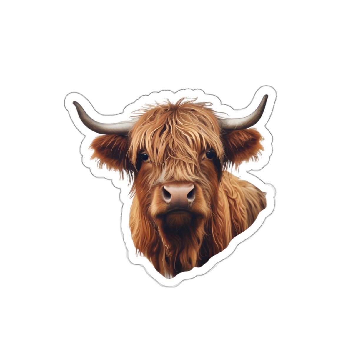 Highland Cow Sticker, Highland Cattle Sticker, Cute Highland Cow ...