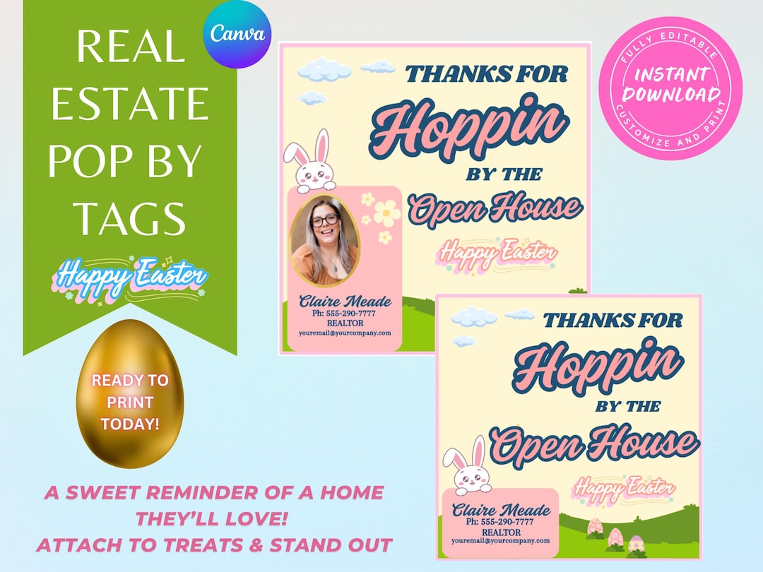 Easter Realtor Open House Tag,open House Treat Tag,easter Realtor Open ...