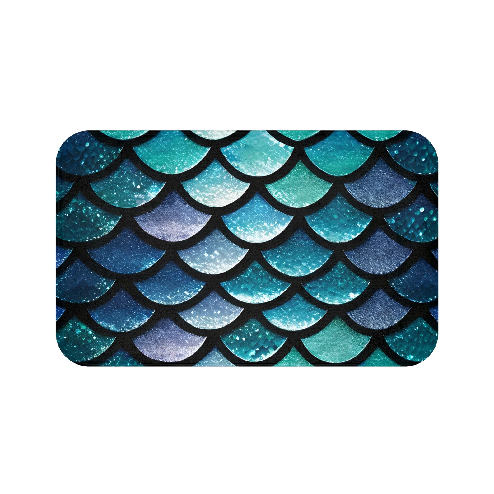 Blue Mermaid Bath Mat, Mermaid Bathroom Decor, Bathroom Mats, Blue ...