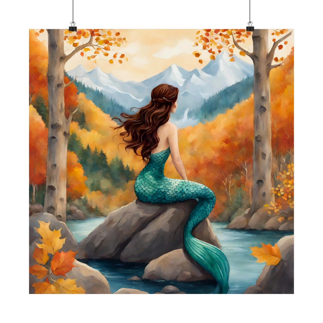 Mountain Mermaid Art Print: Aspen Forest Matte Vertical Poster - Etsy