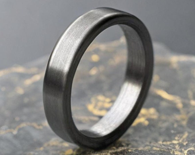 Mens Wedding Band, Iridescent Flame Anodized Crystallized Titanium and ...