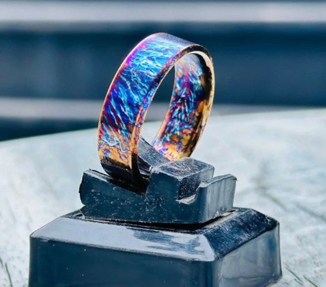 Colorful Unique Titanium Random Pattern Titanium Heat Anodized ...