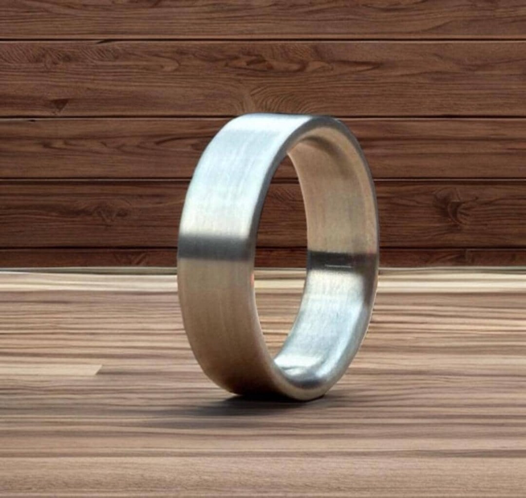 Unique Titanium Ring Industrial Modern Ring Brushed Finish Handcrafted ...