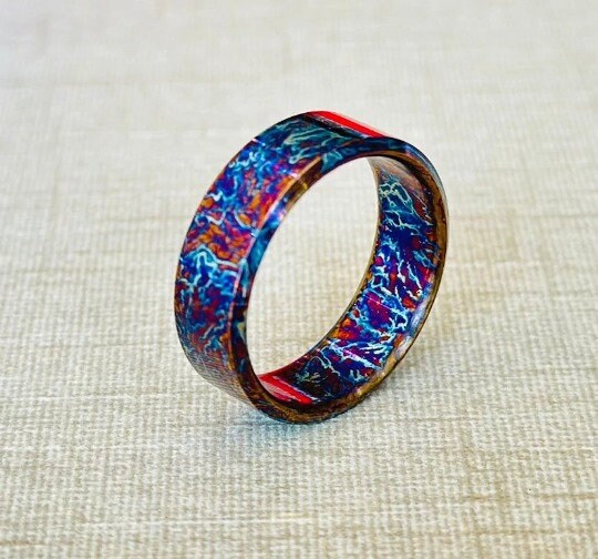 Unique Titanium Random Pattern Colorful Titanium Heat Anodized ...