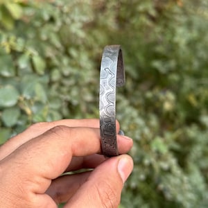 Damascus Bracelet Hand Forged Damascus Steel Handmade Bracelet Unique ...