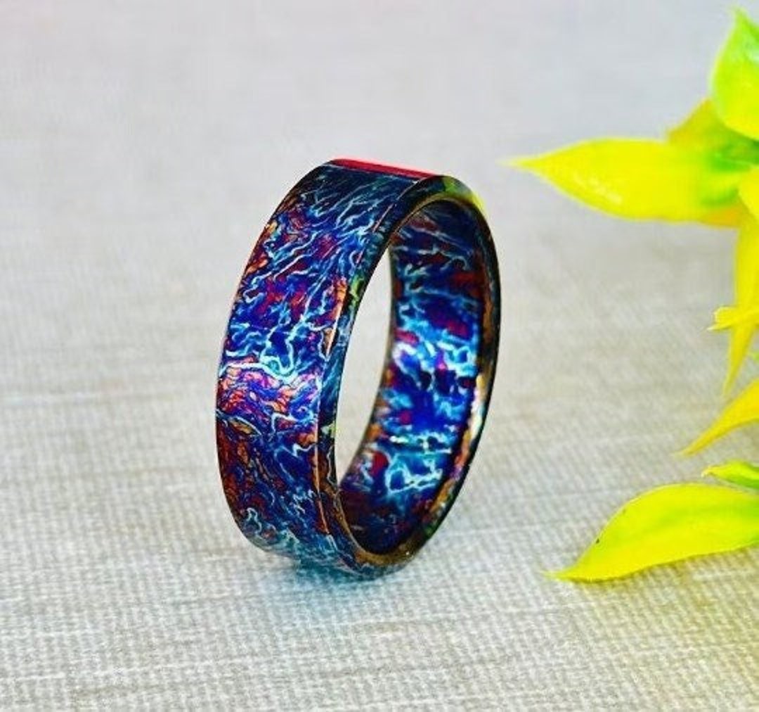 Unique Titanium Random Pattern Colorful Titanium Heat Anodized ...