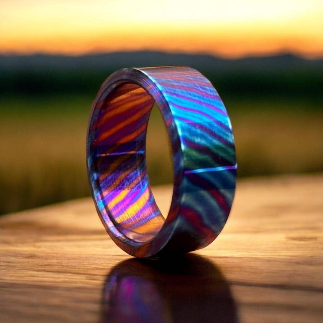 Timascus Ring Anniversary Gift Mens Ring Handmade Jewelry Promise Ring ...