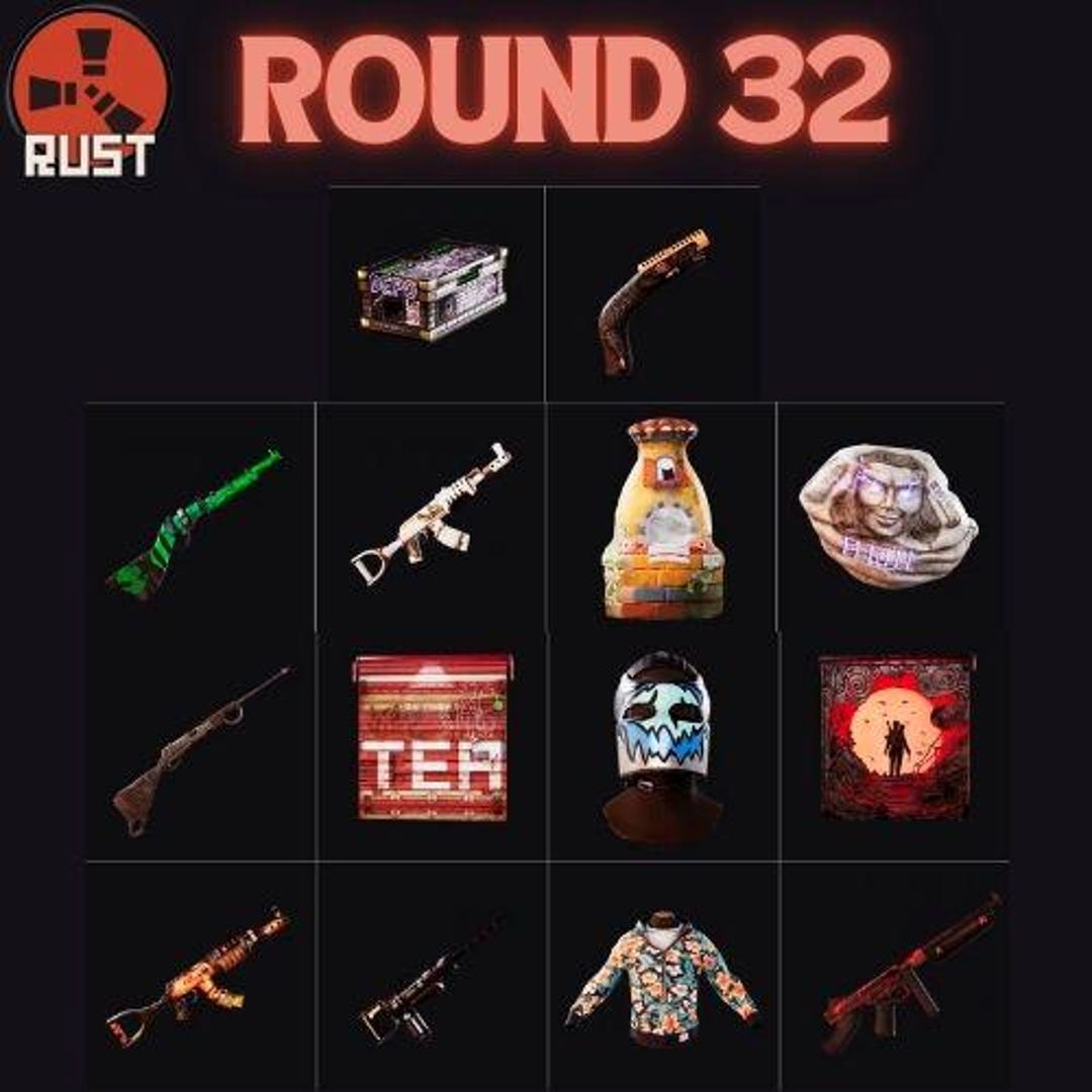 Rust 14/14 Unique Skins 32 ROUNDS TWITCH DROPS Fast Delivery - Etsy UK