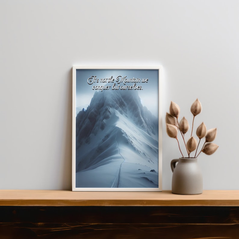 Mountain Landscape Home Decor Picture Snowy Mountain Peaks Poster ...