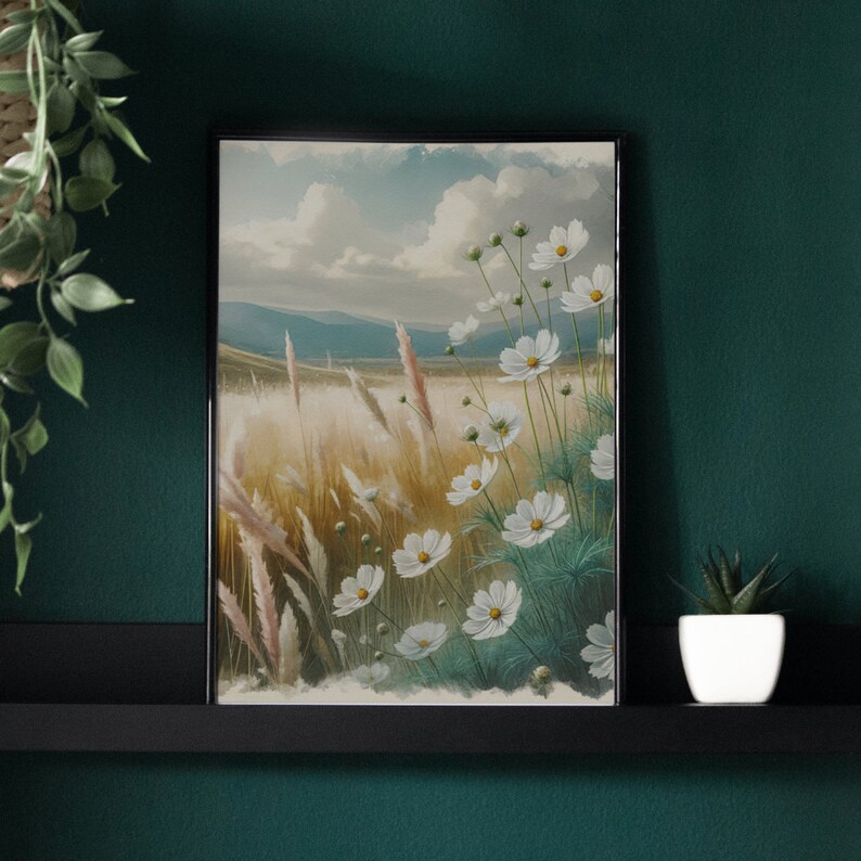 Spring Wildflower Meadow Picture Countryside Meadow Scene Poster ...