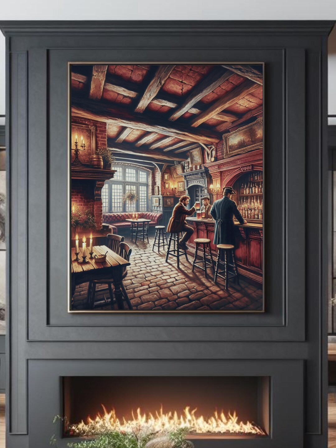 Vintage Irish Pub Print, Irish Pub Poster, Retro Irish Wall Art Scene ...