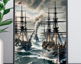 Ocean Battleship Naval Battle Picture, Maritime Warfare Poster, Armada ...