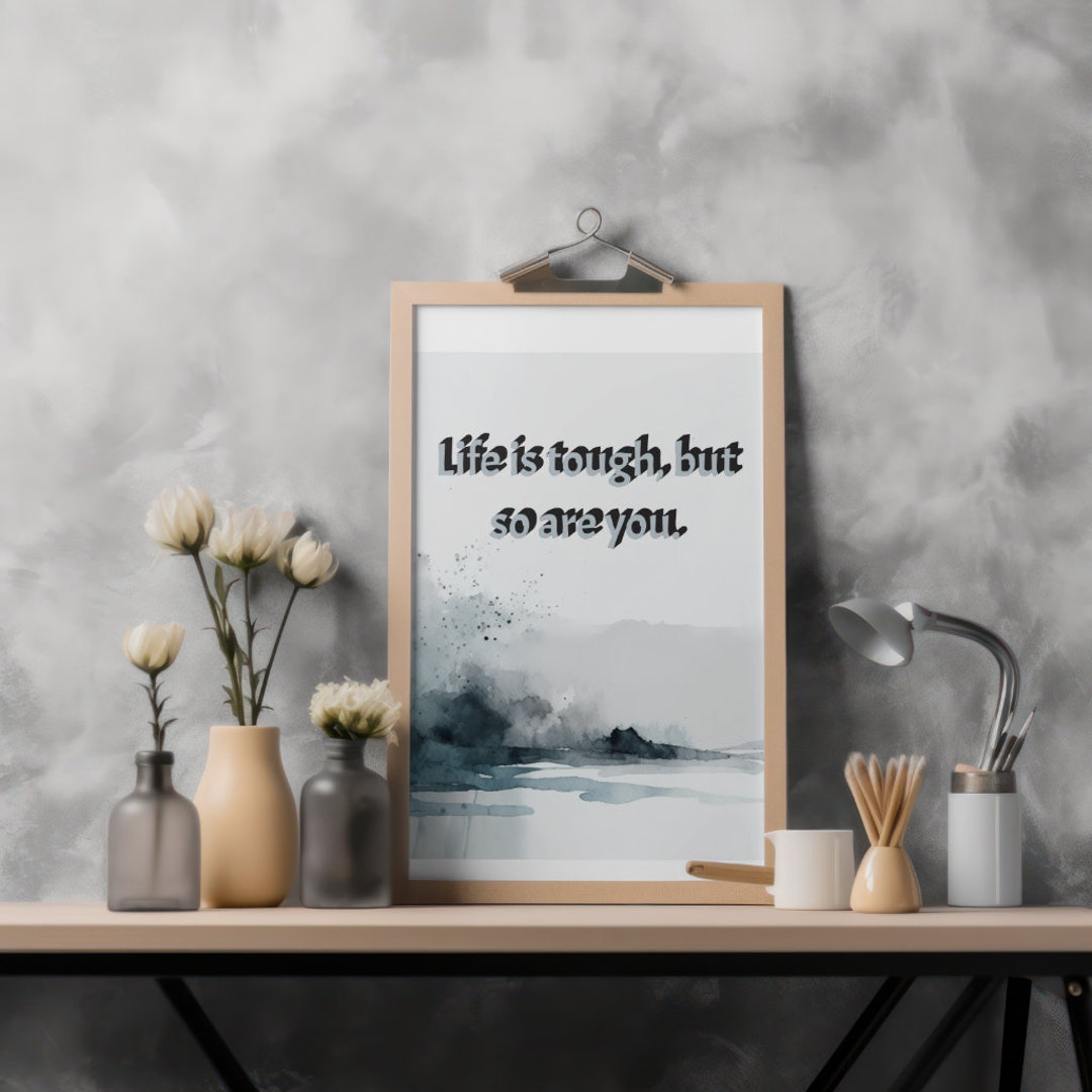 Digital Motivational Watercolor Wall Art Growth Mindset Quote Home ...