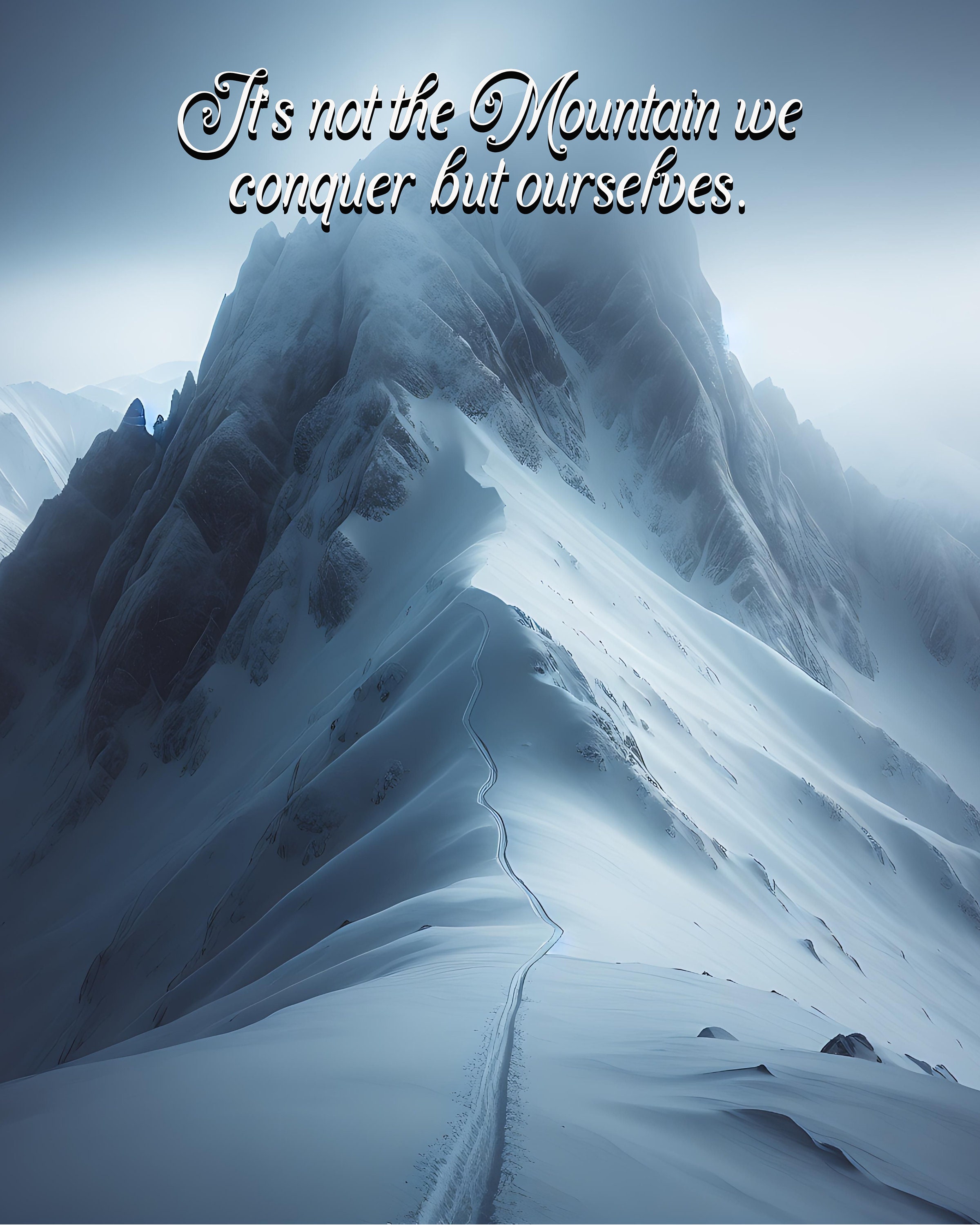 Mountain Landscape Home Decor Picture Snowy Mountain Peaks Poster ...