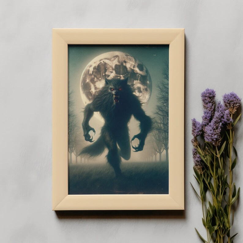 Scenic Werewolf Picture Gothic Landscape Poster Werewolf Home Decor ...