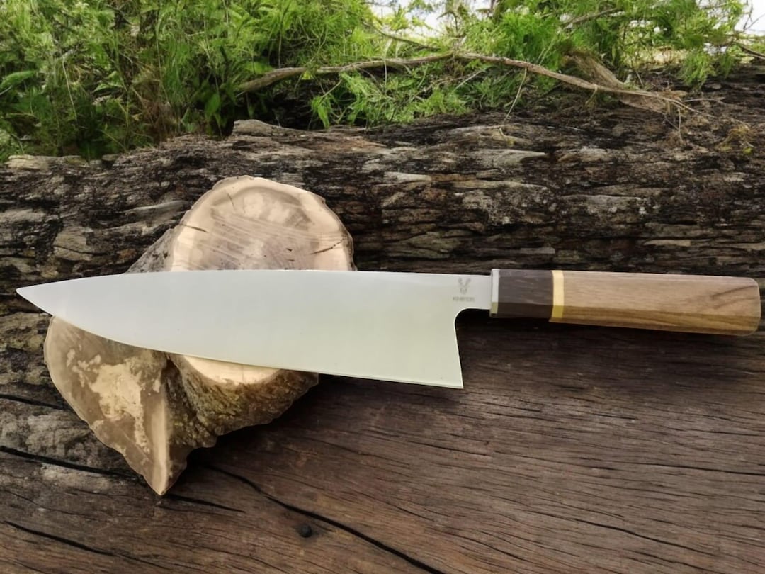 Handmade Japanese Style Chef Knife, Walnut Handle Chef Knife, Custom ...