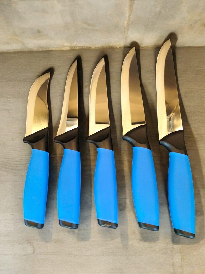 Handmade Butcher Knife Set, 5 Pcs Kitchen Knife Set, Chef Knives ...