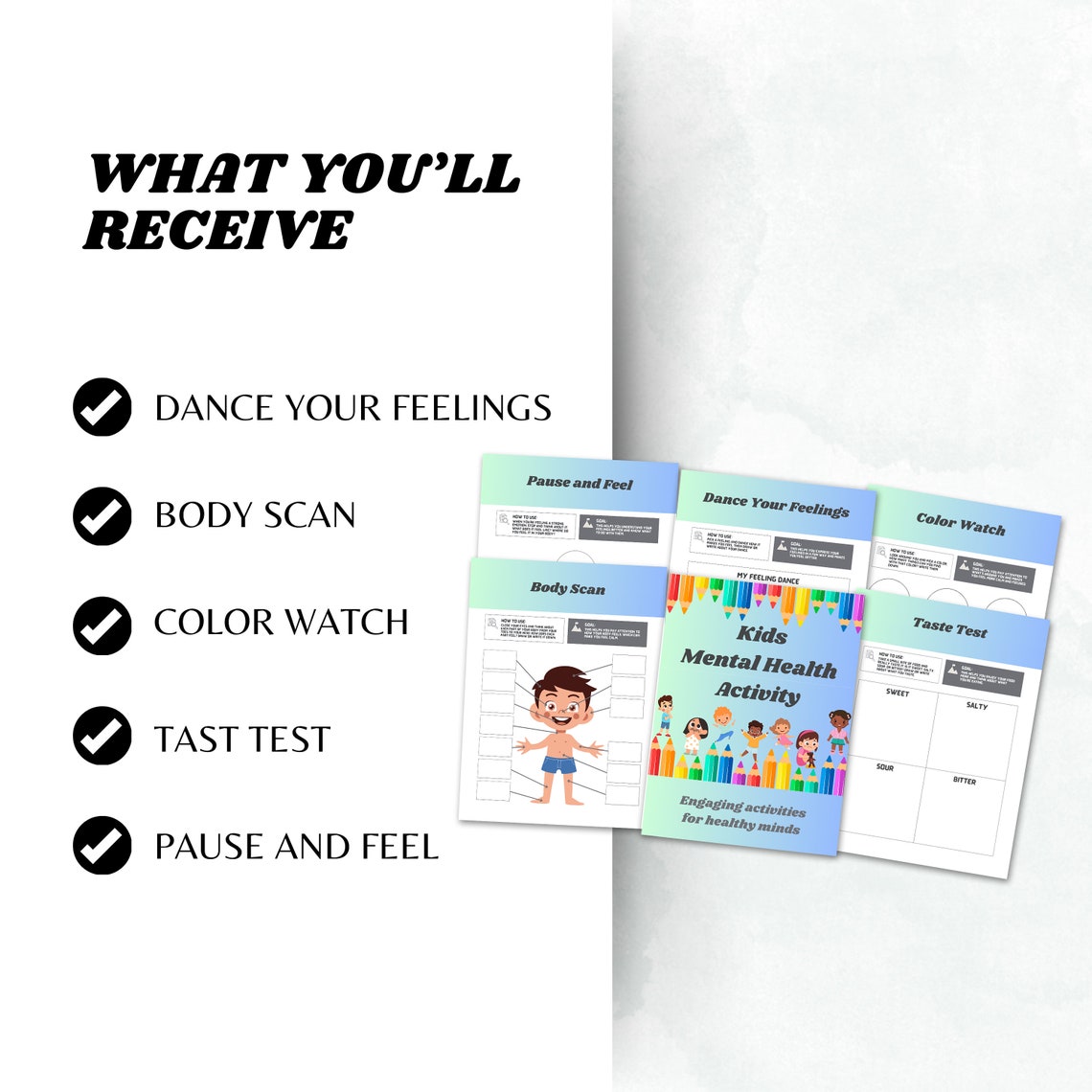 Kids Mental Health Activity Packet Sensory Activities Digital Download ...