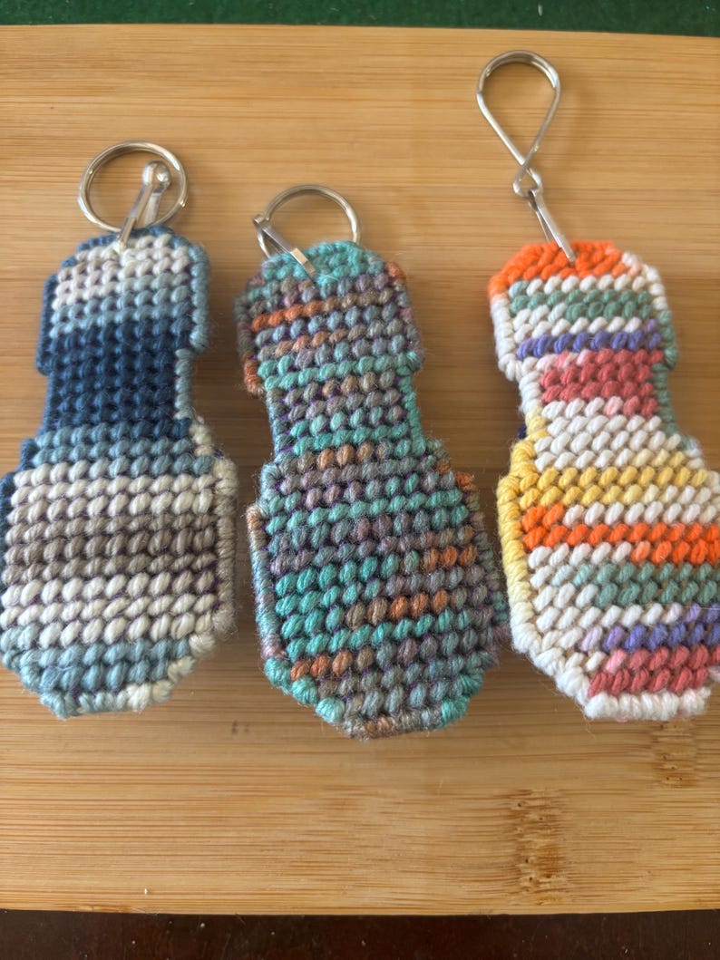 Three Handamde Beaded and Crochet Keychains - Etsy