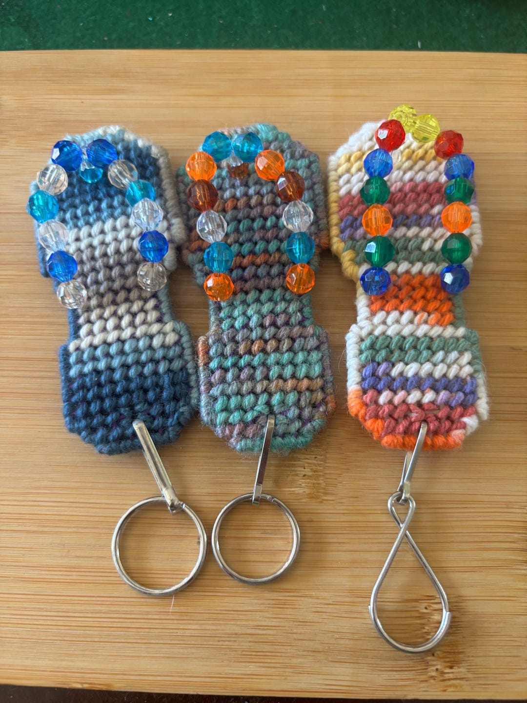 Three Handamde Beaded and Crochet Keychains - Etsy