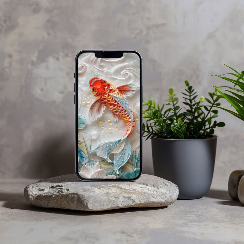 3D Phone Wallpaper Koi Fish Wallpaper iPhone Friendship Smartphone Lockscreen iPhone Background ...