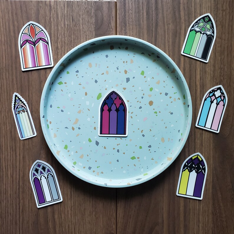 Bisexual Flag Gothic Cathedral Window Sticker - Etsy