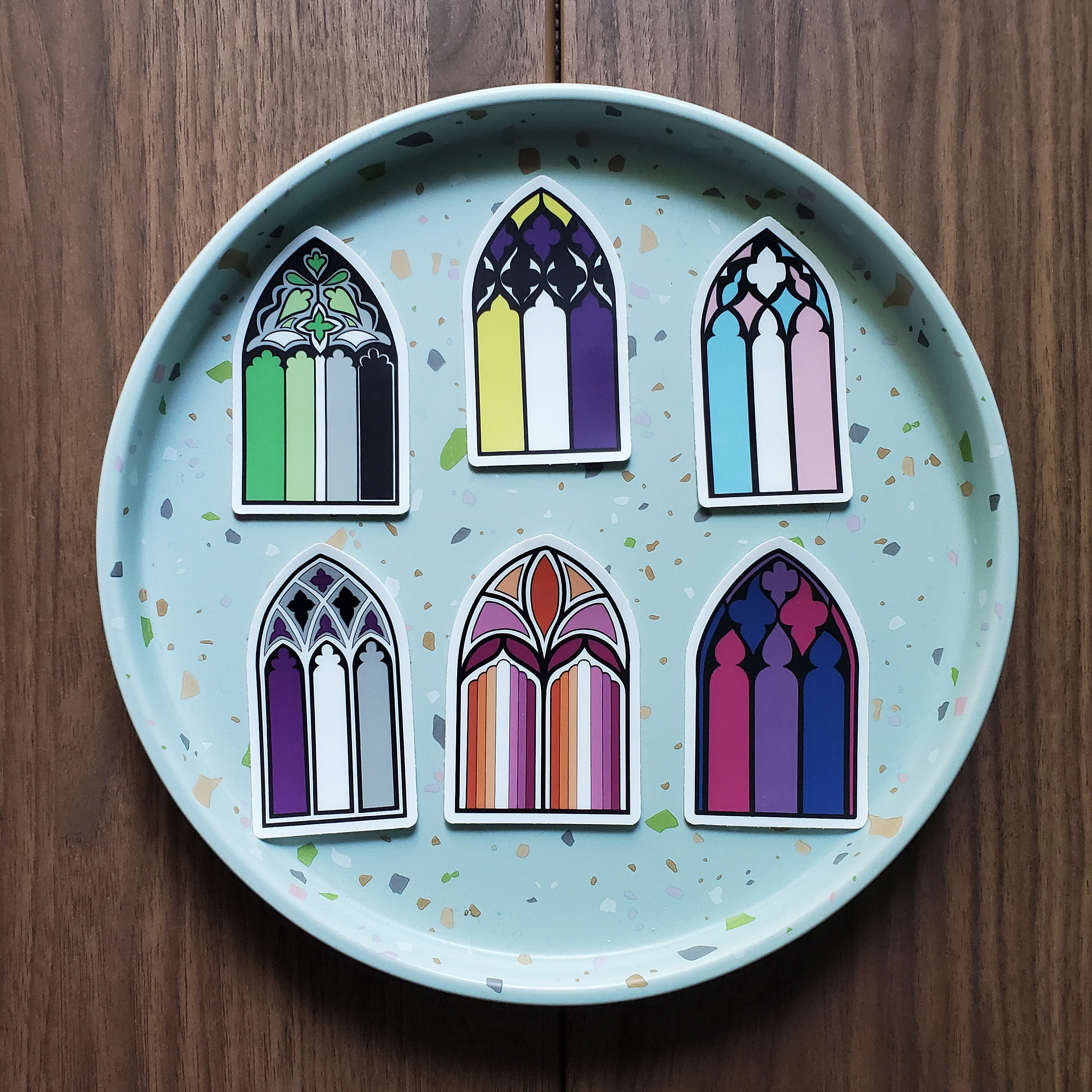 Trans Flag Gothic Cathedral Window Sticker - Etsy