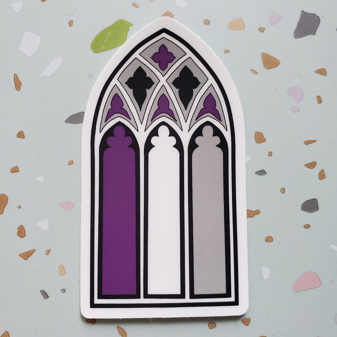 Asexual Flag Gothic Cathedral Window Sticker - Etsy
