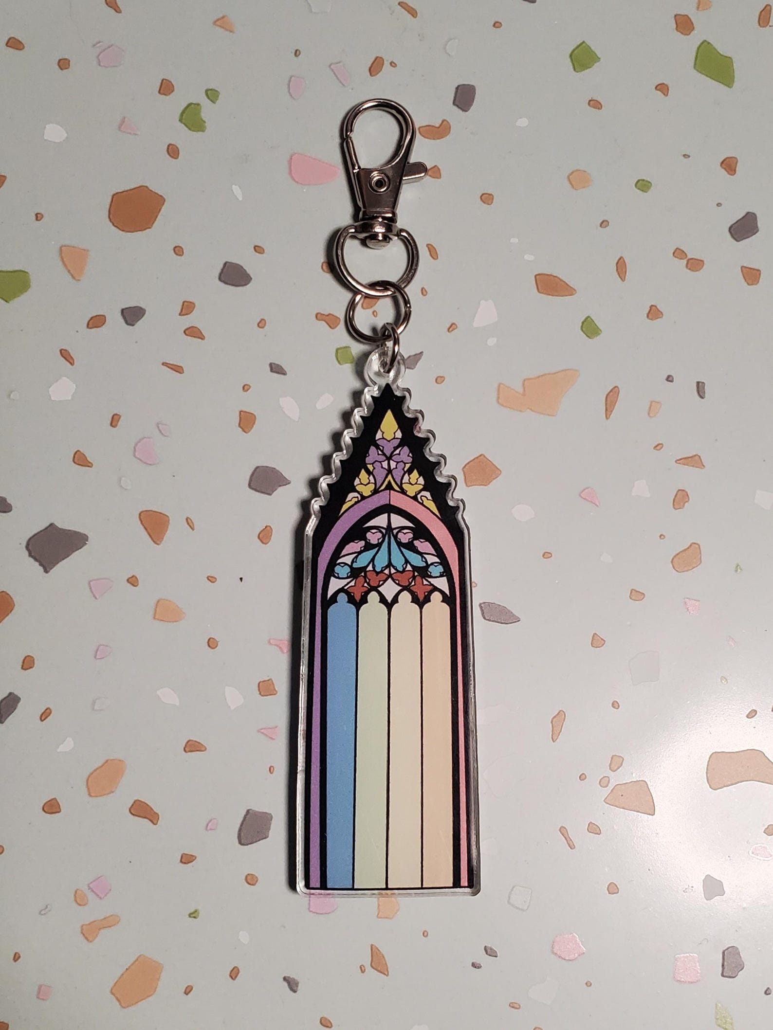 Progressive Pride Flag Gothic Cathedral Window Keychain - Etsy