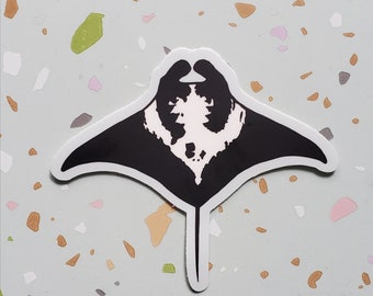 Vinyl Manta Rays Swimming Sticker, Two Manta Rays Vinyl Stickers, Ocean ...