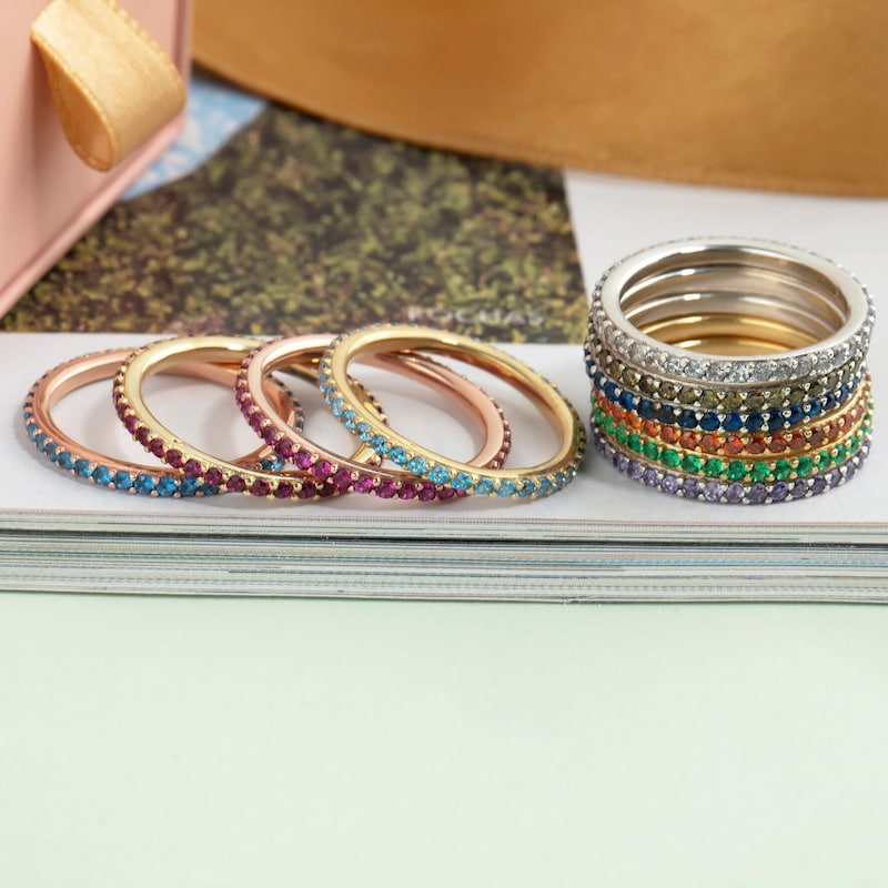 Stackable Birthstone Rings - Etsy