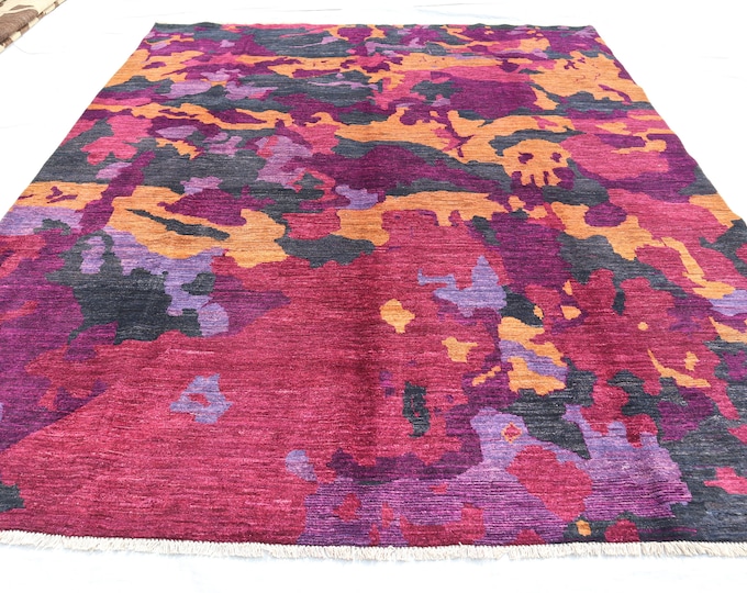 Purple Rug, Turkish Purple Rug, Purple Gold Rug, Traditional Rug ...