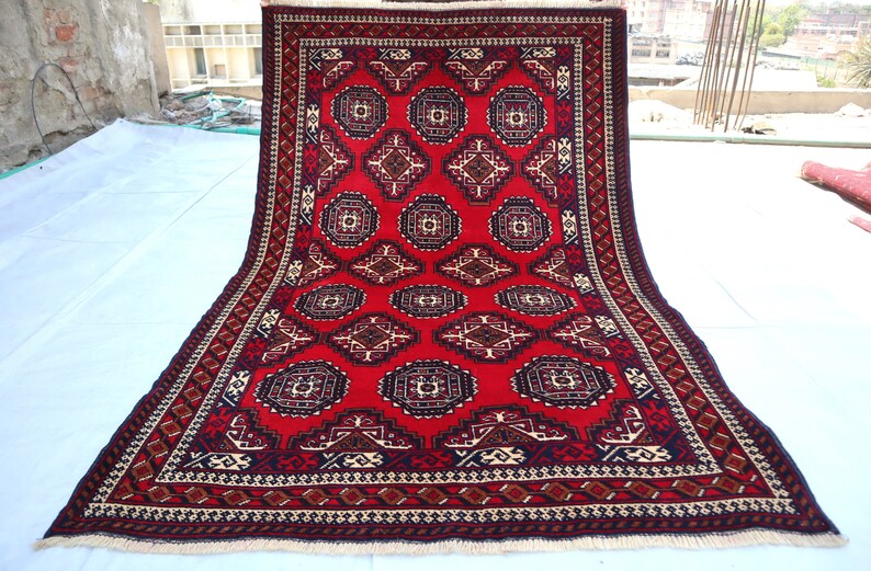 Collector's Piece Afghan Tribal Balochi Area Rug/ Antique Moroccan ...