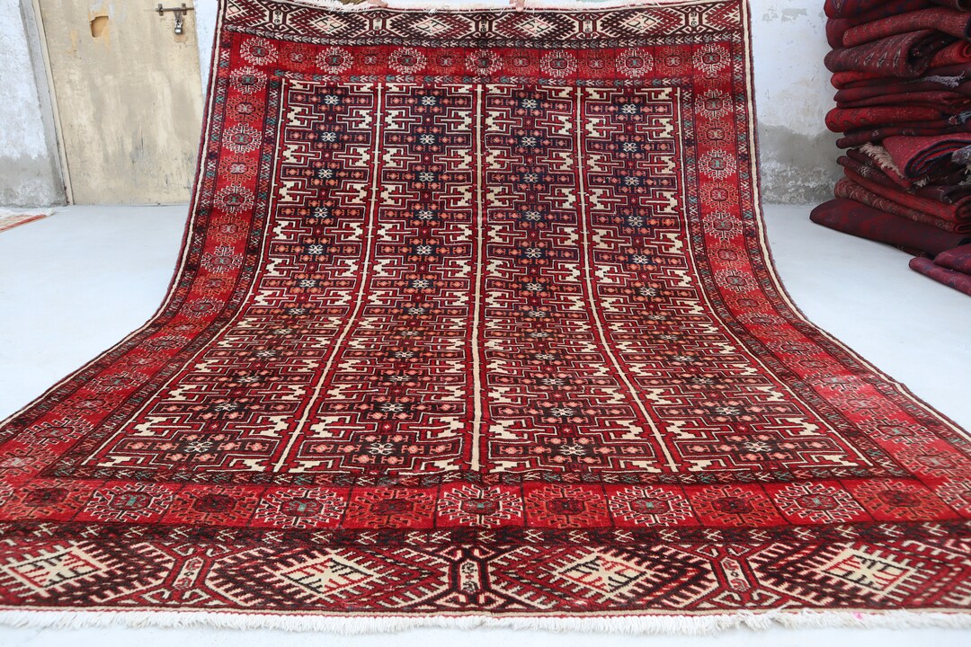 Turkmenistan Tekke Bukhara Rug 200x250 Cm, Afghan Handmade Wool Fine ...
