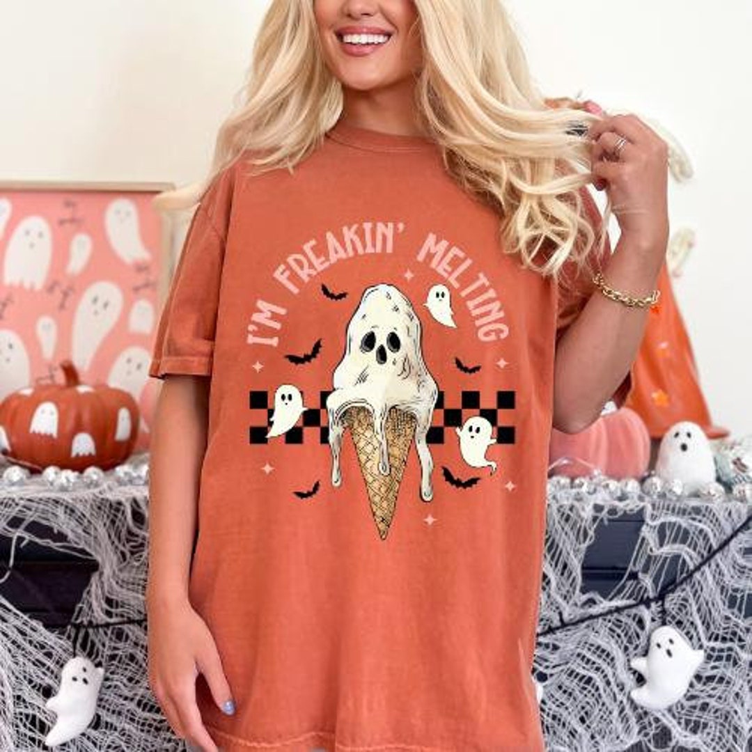 Comfort Colors® Melting Ice Cream Ghost Shirt, Im Freakin Melting T ...
