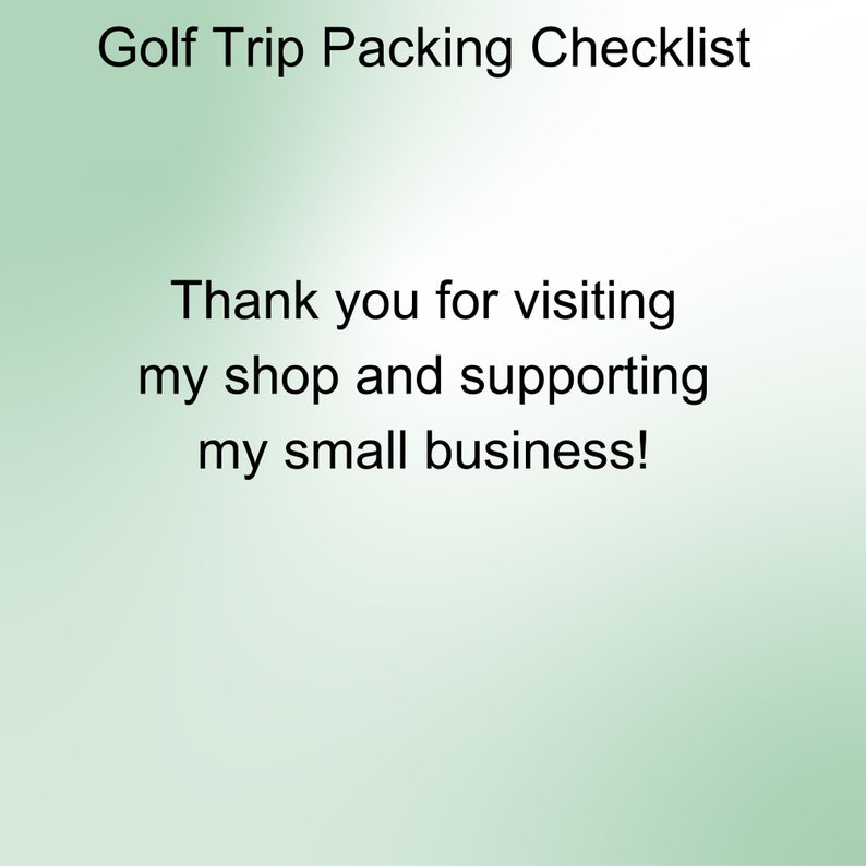 Golf Trip Packing List Golf Match Checklist Golf Outing Travel Vacation ...