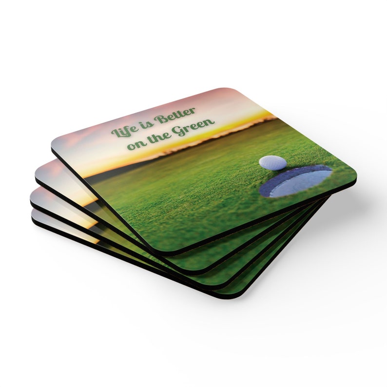 Golf Theme Office Home Bar Decor Coasters Gift for Golf Enthusiast Men ...